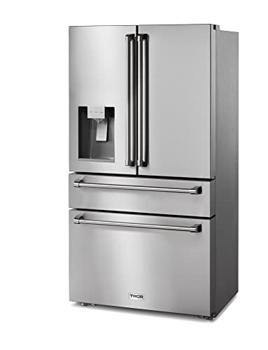 Thor Kitchen 36 Inch Professional French Door Refrigerator with Ice and Water Dispenser - TRF3601FD