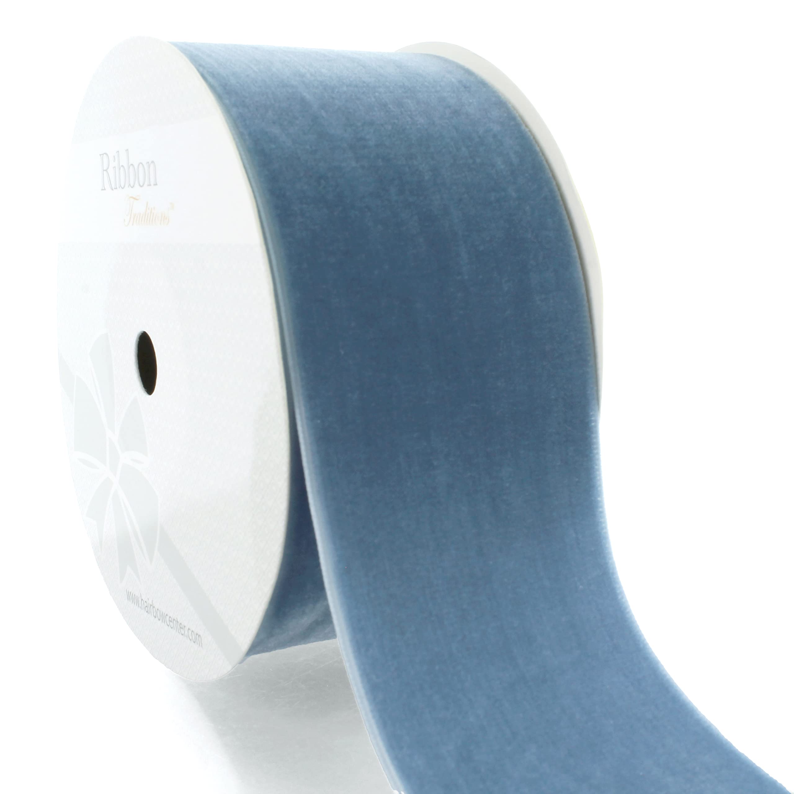 2" Velvet Ribbon Antique Blue 5 Yards HairBow Center