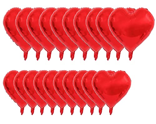 Ekoropshop 20 Pieces Red Heart Foil Balloons Valentine's Day Love Balloons for Valentine's Day Wedding Birthday Party Decorations