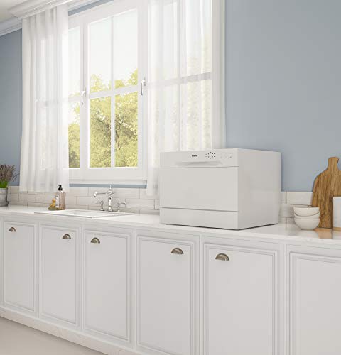 Danby DDW621WDB Countertop Dishwasher with 6 Place Settings, 6 Wash Cycles and Silverware Basket, Energy Star-Rated with Low Water Consumption and Quiet Operation