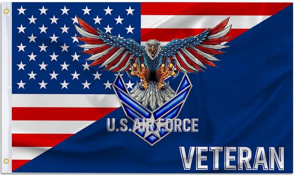 United States Air Force Eagle Veteran Flag with Brass Grommets,U.S.Patriotic Military Veteran Pride Outdoor Flags & Banner 3X5 Sign