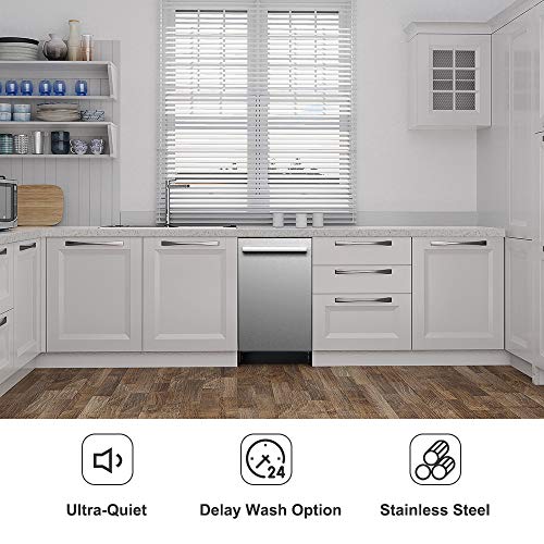 Galanz GLDW09TS2A5A Built in Dishwasher, 9 Place Setting, 18 Inch, 6 Cycles, 3 Options, Stainless Steel