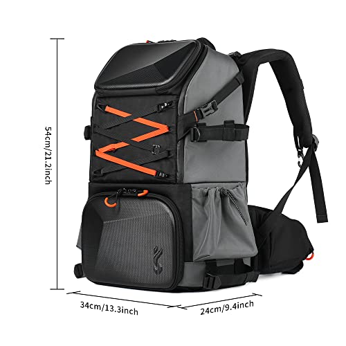 K&F Concept Camera Bag EVA Waterproof 2 in 1Camera Backpack Shoulder Bag 32L Large Capacity with Rain Cover Storage for 15.6" Laptop for Photography