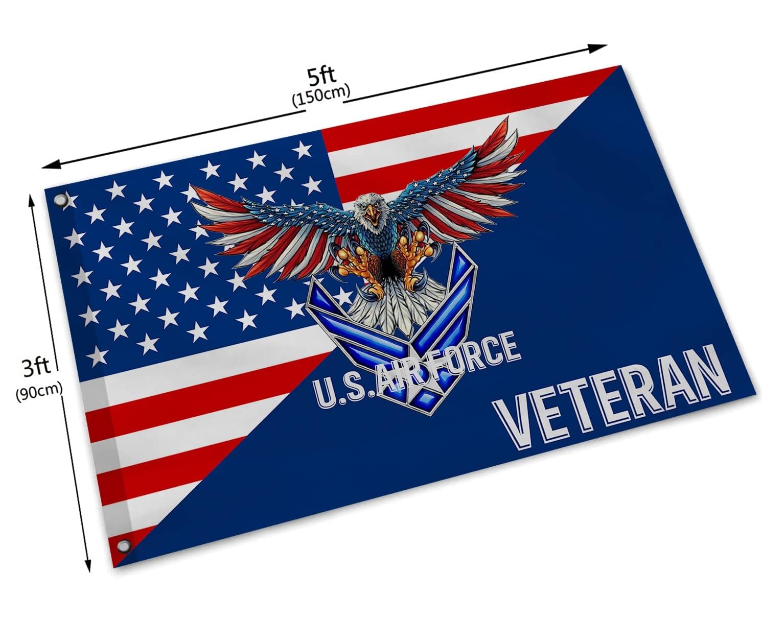 United States Air Force Eagle Veteran Flag with Brass Grommets,U.S.Patriotic Military Veteran Pride Outdoor Flags & Banner 3X5 Sign