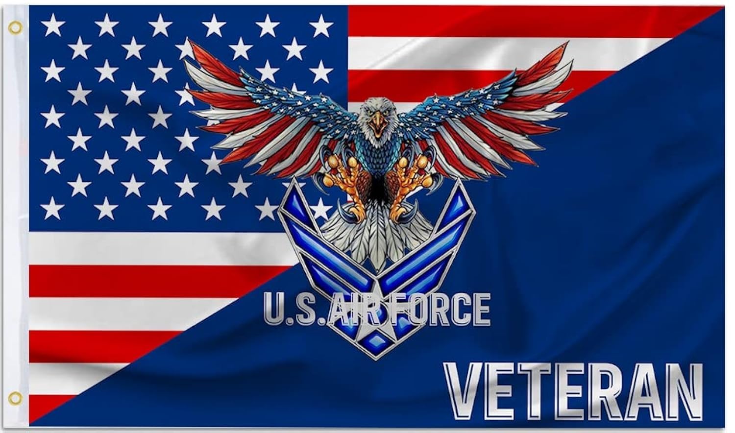 United States Air Force Eagle Veteran Flag with Brass Grommets,U.S.Patriotic Military Veteran Pride Outdoor Flags & Banner 3X5 Sign