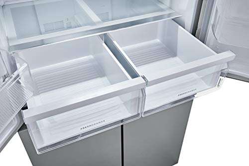 Frigidaire 17.4 Cu. Ft. 4 Door Refrigerator in Brushed Steel with Adjustable Freezer Storage