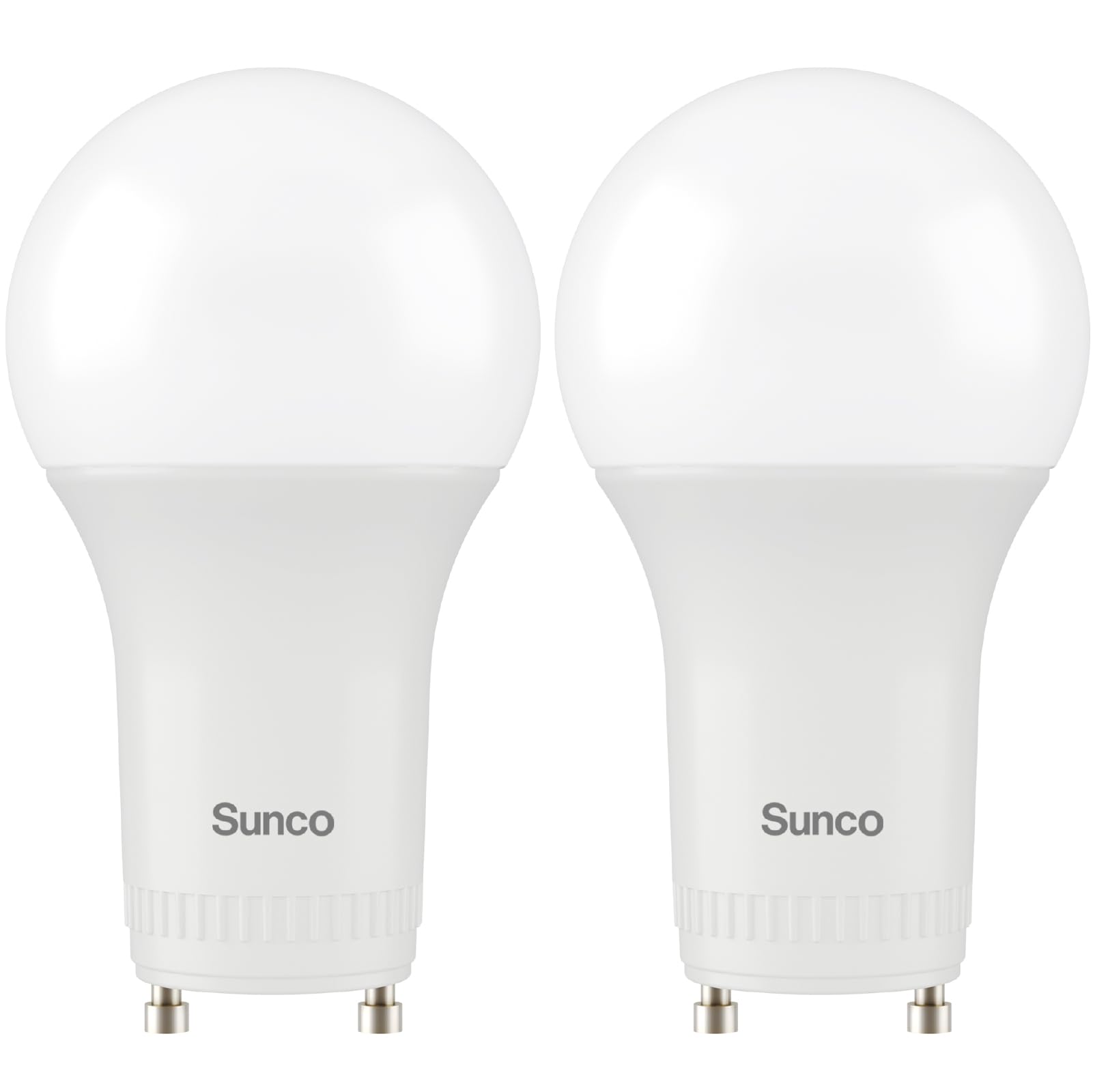 Sunco 2 Pack GU24 LED Bulbs 2 Prong A19, CRI91 5000K Daylight, 9W Equivalent 60W, CFL Replacement 800 Lumens, Super Bright Dimmable, Twist & Lock GU24 Pin Base with Two Prongs, Instant On UL