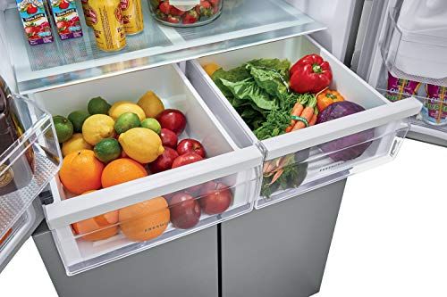 Frigidaire 17.4 Cu. Ft. 4 Door Refrigerator in Brushed Steel with Adjustable Freezer Storage
