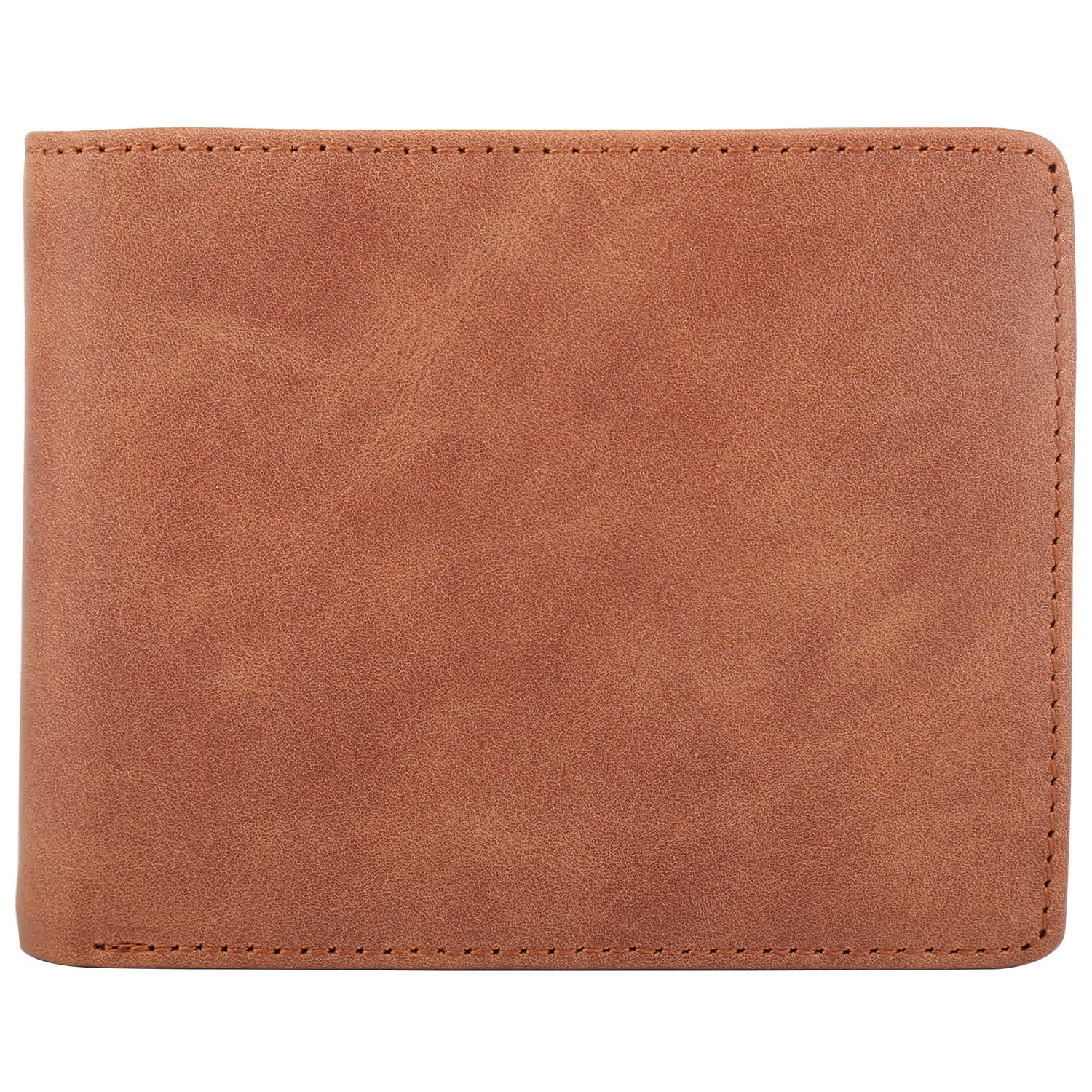 HIMI Wallet for Men-Genuine Leather RFID Blocking Bifold Stylish Wallet With 2 ID Window (Brown)