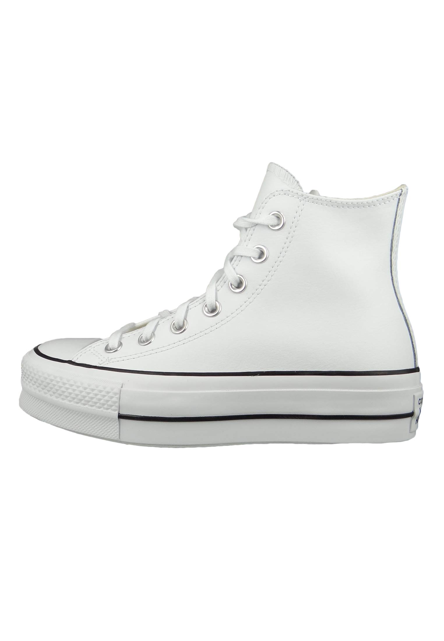 Converse Women's Chuck Taylor All Star Lift Clean HIGH TOP Sneaker, White/Black/White, 6 M US