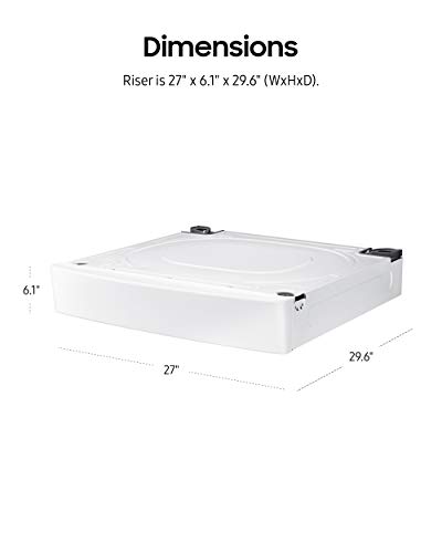 SAMSUNG 27β Wide Laundry Riser Pedestal Stand for 27β Wide Front Load Washer or Dryer, Lifts Machine 6βin Height, WE272NW/A3, White