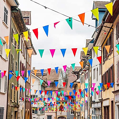 250pcs 263FT, Multicolor Pennant Flags, Nylon Fabric Decorations Grand Opening Banner Rope by Crystal Lemon