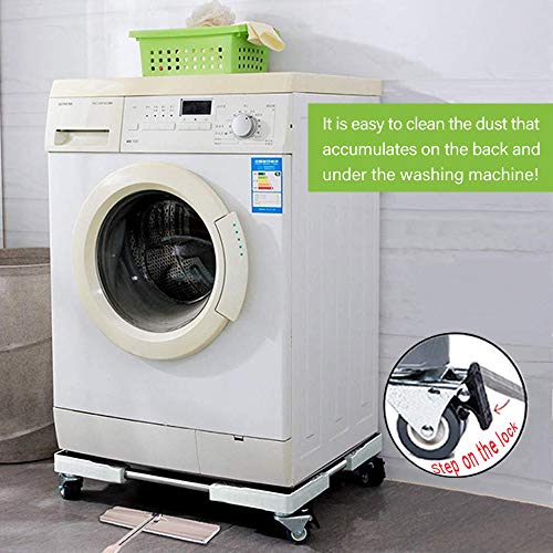 Multi-Functional Furniture Dolly Roller Base Adjustable Movable Base Refrigerator Stand for Washing Machine Refrigerator and Dryer (4 Wheel)