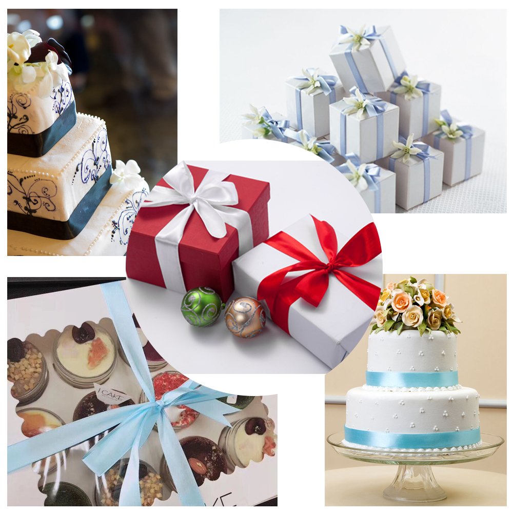 Double Face Satin Ribbon 1" Wide x 20 Yards for Party Wedding Home Decoration Handmade Craft (810 Ivory)