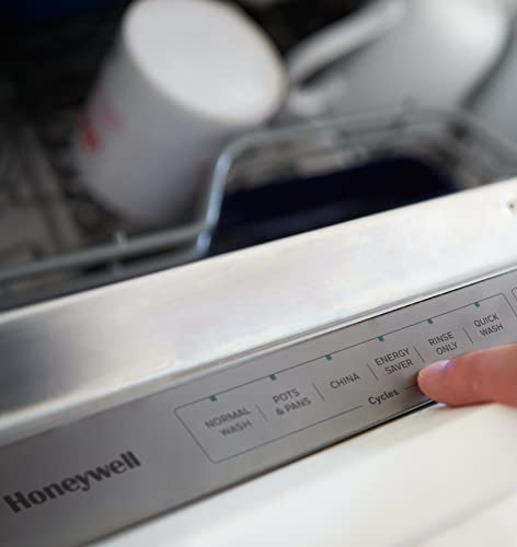 Honeywell 24 Inch Dishwasher with 14 Place settings, 6 Washing Programs, Stainless Steel Tub, UL/Energy Star- Stainless Steel