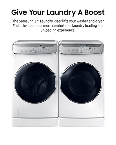 SAMSUNG 27β Wide Laundry Riser Pedestal Stand for 27β Wide Front Load Washer or Dryer, Lifts Machine 6βin Height, WE272NW/A3, White