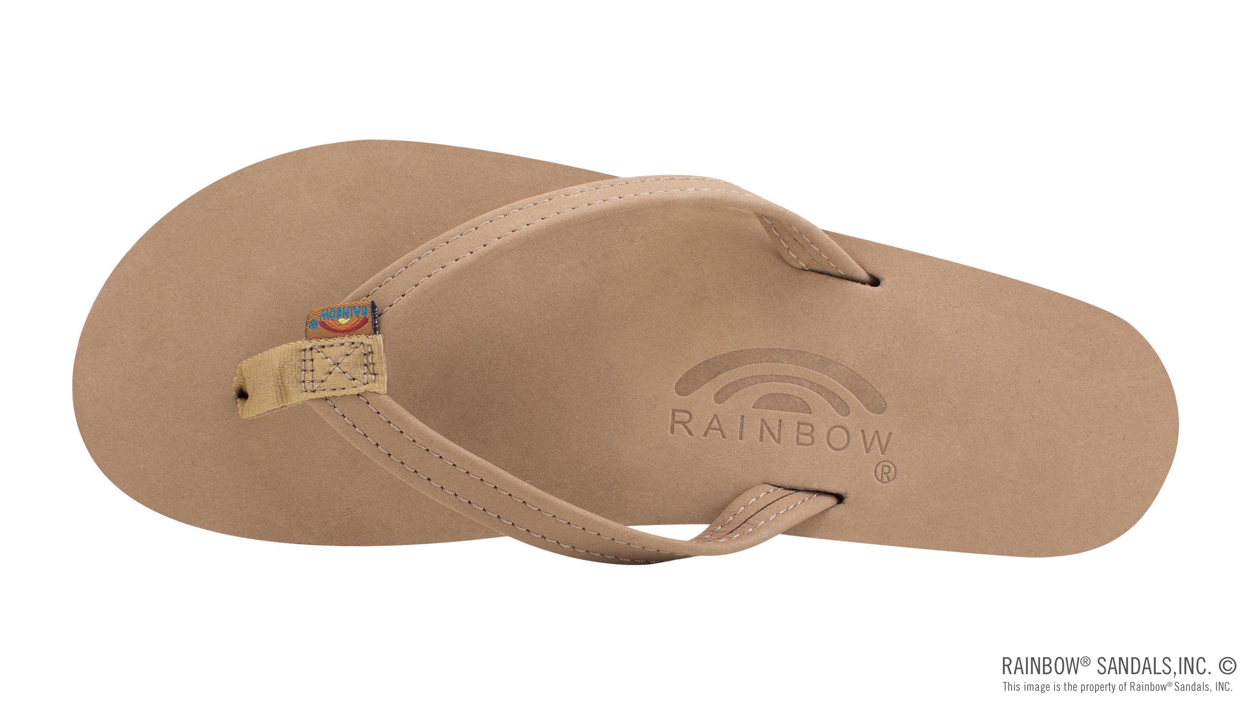 Rainbow Sandals Women's Single Layer Premier Leather Narrow Strap, Sierra Brown/Rainbow, Ladies X-Large / 8.5-9.5 B(M) US