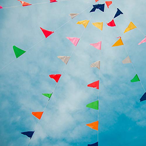 250pcs 263FT, Multicolor Pennant Flags, Nylon Fabric Decorations Grand Opening Banner Rope by Crystal Lemon
