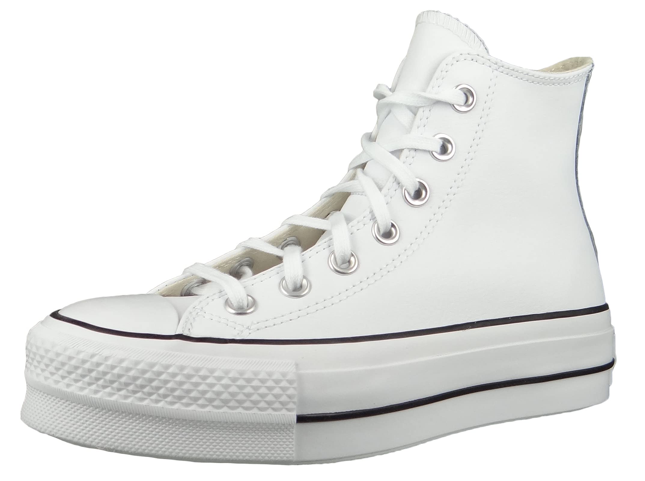 Converse Women's Chuck Taylor All Star Lift Clean HIGH TOP Sneaker, White/Black/White, 6 M US