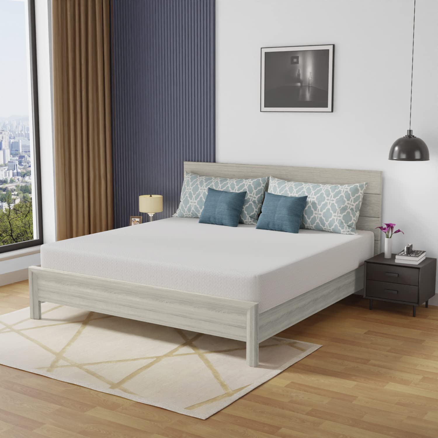 10 Inch Memory Foam Mattress King Mattress Wave Comfort Foam Mattress CertiPUR-US Certified,Removable Soft Cover, mattresses for Bed Frame, Bunk Bed, Trundle, Daybed,Fiberglass Free,White