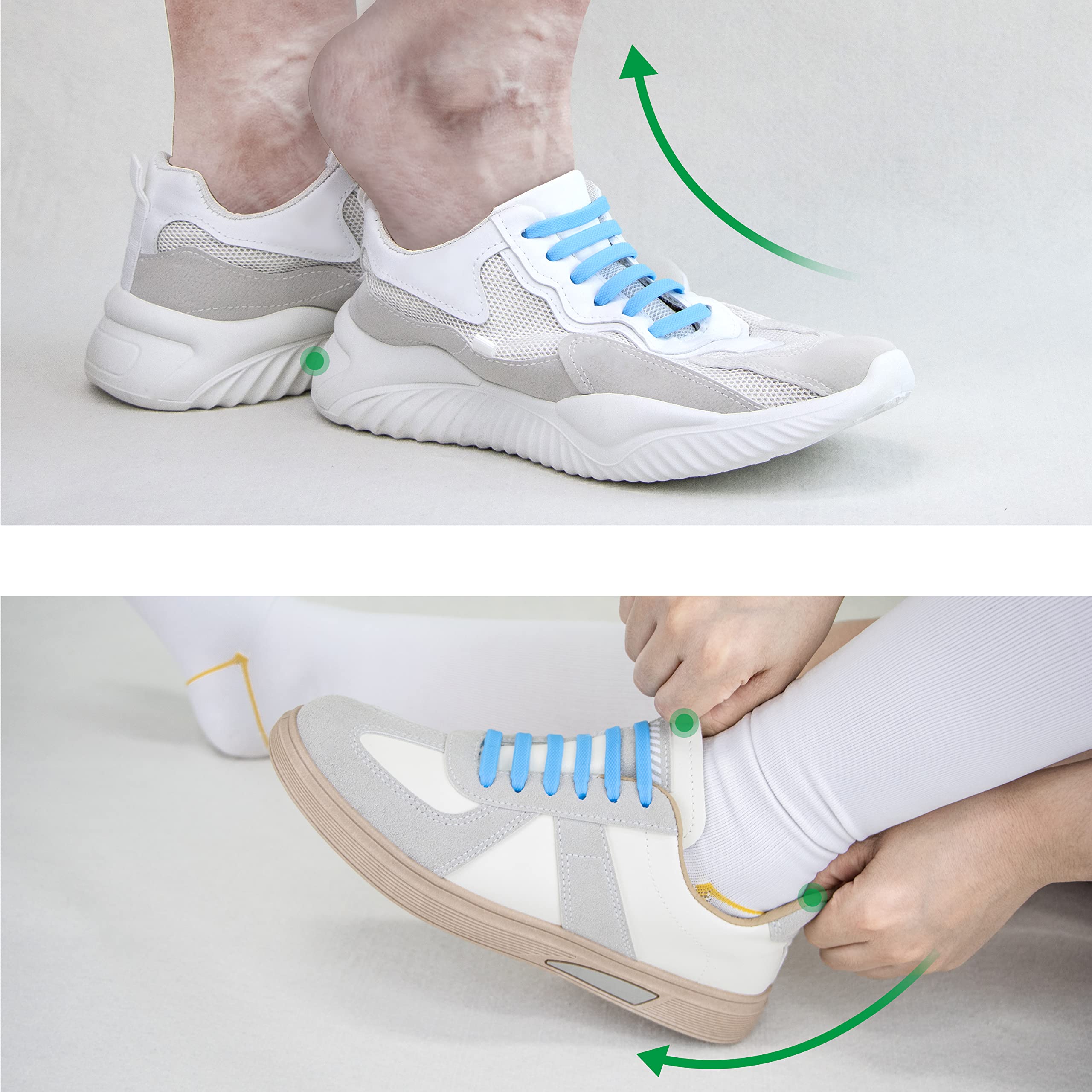 INMAKER No Tie Shoe Laces for Adults and Kids, Elastic Shoelaces for Sneakers, Rubber Silicone Tieless Laces