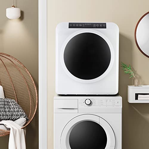 Bonnlo 13.2 Portable Clothes Dryer, 3.5 Cu.Ft High End Front Load Tumble Laundry Dryer with LED Touch Screen, Stainless Steel Tub, 1300W, White