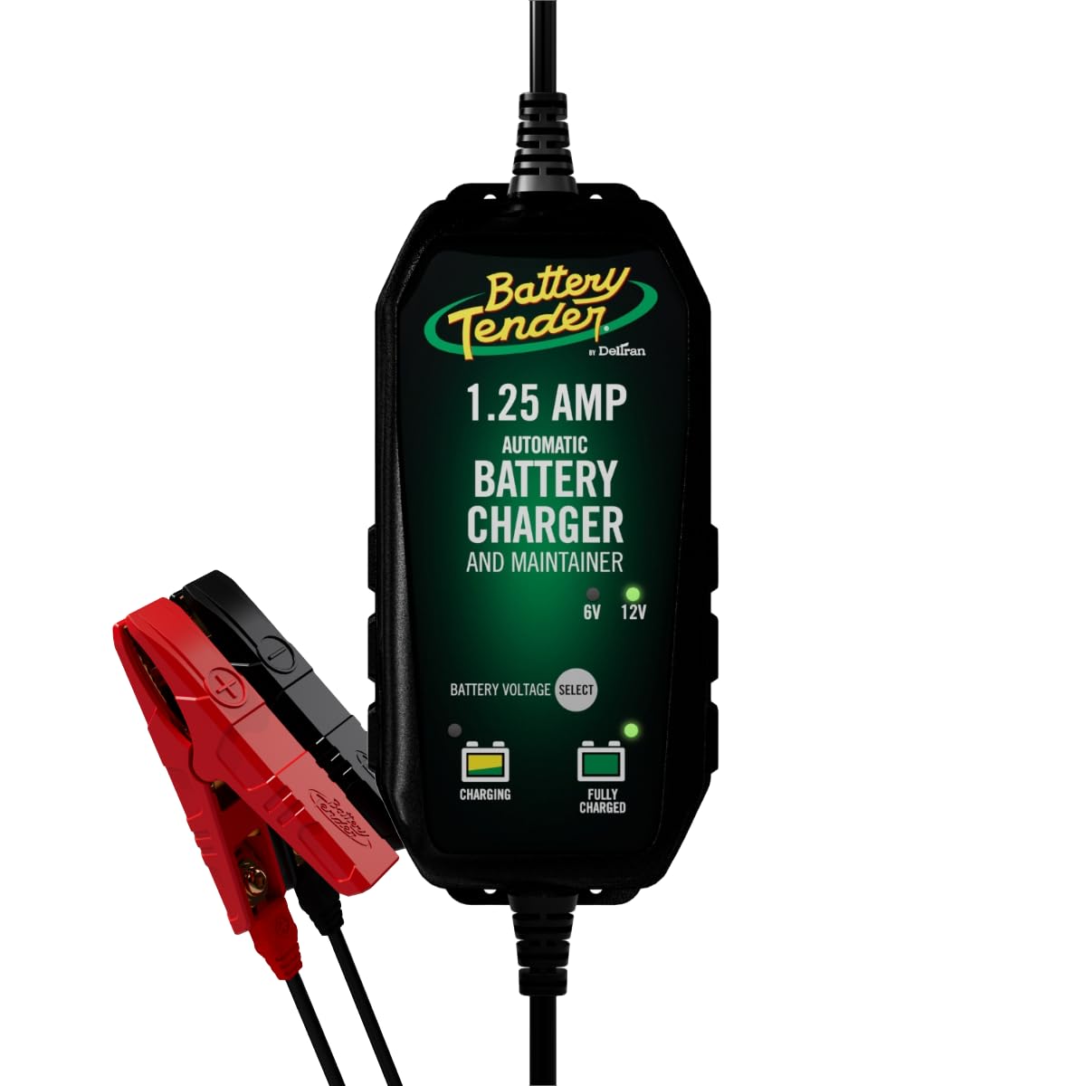Battery Tender Plus 12V 1.25 AMP Battery Charger and Maintainer: Fully Selectable 6V or 12V Battery Charger and Maintainer for Powersports ATVs, Motorcycles, Snowmobiles, and More - 022-0211-DL-WH