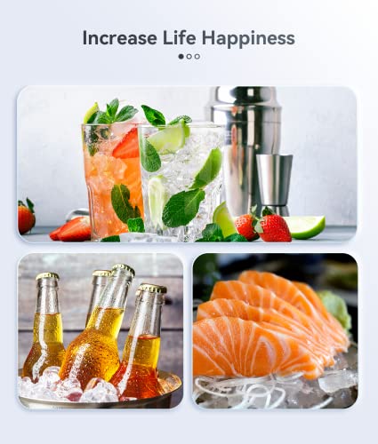 ecozy Portable Ice Maker Countertop, 9 Cubes Ready in 6 Mins, 26 lbs in 24 Hours, Self-Cleaning Ice Maker Machine with Ice Bags/Ice Scoop/Ice Basket for Home Kitchen Office Bar Party, Silver