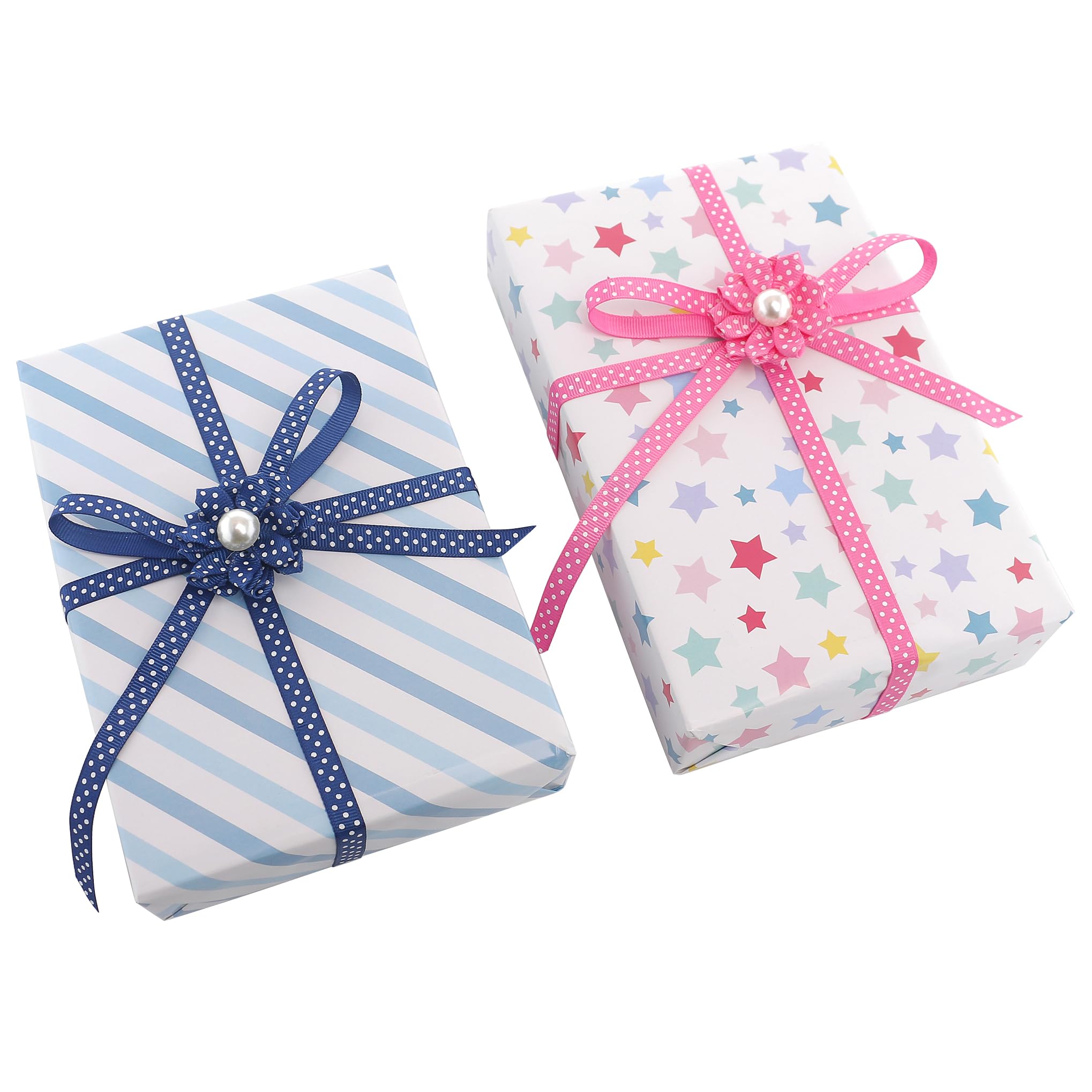 QingHan Grosgrain Ribbons for Crafts Gifts Wrapping 3/8" Boutique Polka Dot Fabric Ribbon 40yd (20 x 2yd)