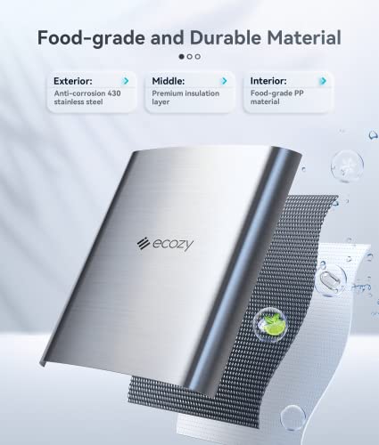 ecozy Portable Ice Maker Countertop, 9 Cubes Ready in 6 Mins, 26 lbs in 24 Hours, Self-Cleaning Ice Maker Machine with Ice Bags/Ice Scoop/Ice Basket for Home Kitchen Office Bar Party, Silver