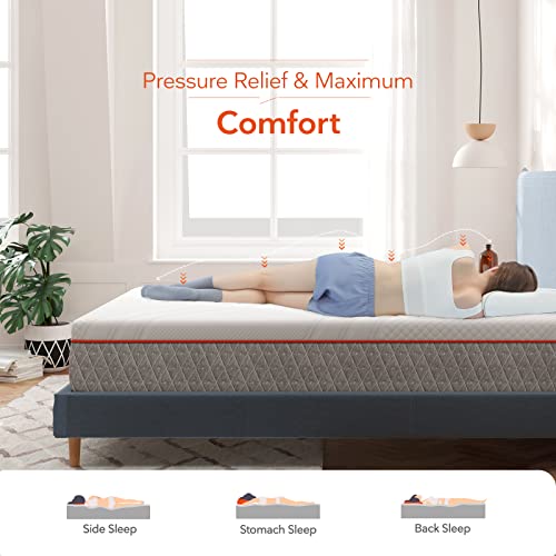 Sweetnight King Size Mattress, 10 Inch King Memory Foam Mattress, Double Sides Flippable King Bed Mattress in a Box, Gel Infused and Perforated Foam for Cool Sleep and Pressure Relief