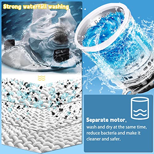 Greenvelly Portable Washing Machine Washer, 21 Lbs Small Mini Twin Tub Washer and Dryer Combo, Compact Laundry Clothes Washer, Semi-Automatic Wash and Spin Cycle for Apartment RV Dorm Camping (Grey)