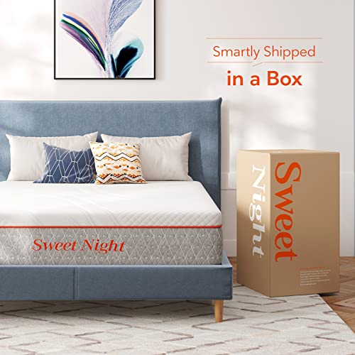 Sweetnight King Size Mattress, 10 Inch King Memory Foam Mattress, Double Sides Flippable King Bed Mattress in a Box, Gel Infused and Perforated Foam for Cool Sleep and Pressure Relief