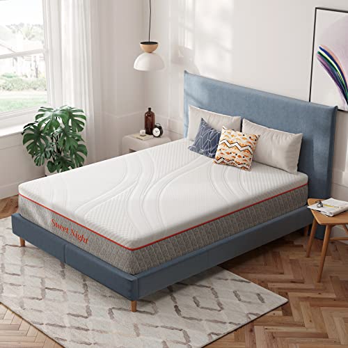 Sweetnight King Size Mattress, 10 Inch King Memory Foam Mattress, Double Sides Flippable King Bed Mattress in a Box, Gel Infused and Perforated Foam for Cool Sleep and Pressure Relief
