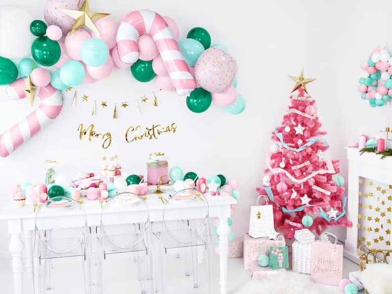 Christmas decor | Christmas Balloon | Pink candy cane Foil Balloon 32" | candy land Party Decor | balloon Christmas Party