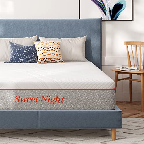 Sweetnight King Size Mattress, 10 Inch King Memory Foam Mattress, Double Sides Flippable King Bed Mattress in a Box, Gel Infused and Perforated Foam for Cool Sleep and Pressure Relief