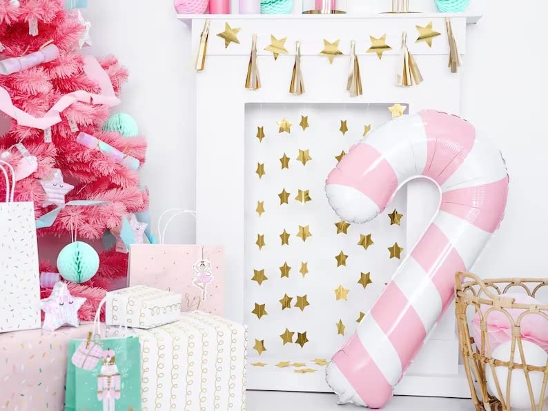 Christmas decor | Christmas Balloon | Pink candy cane Foil Balloon 32" | candy land Party Decor | balloon Christmas Party