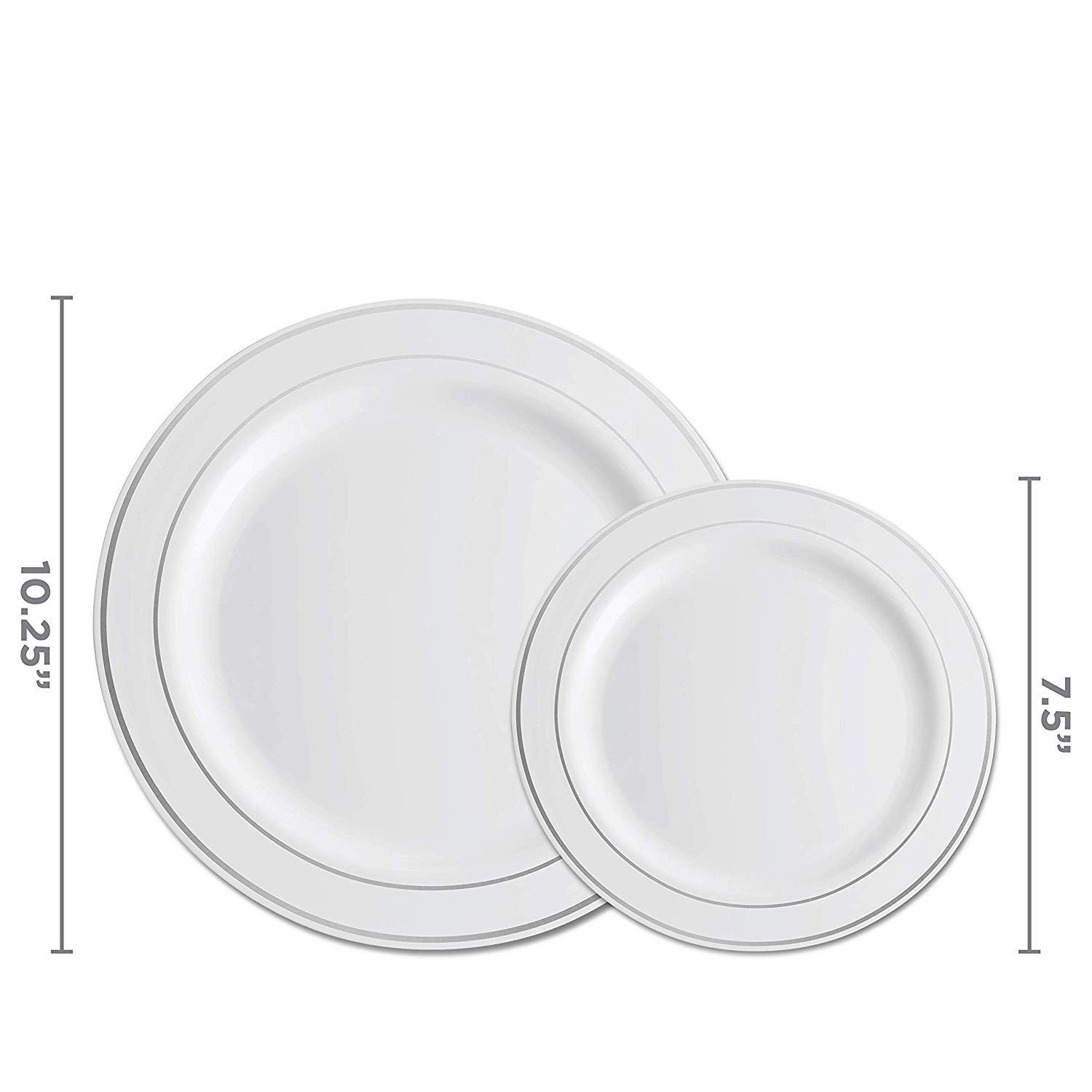 700 Piece Plastic Silver Dinnerware Set - 200 Rim Plates - 300 Silverware - 100 Cups - 100 Linen Like Silver Napkins, 100 Guest Disposable Dinnerware Set