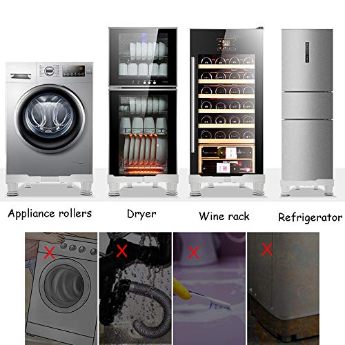 Pedestal For Washing Machine, Home Heavy-Duty Adjustable Appliance Base For Tumble Dryers Refrigerator,(Stainless-steel)-12foot-20cm