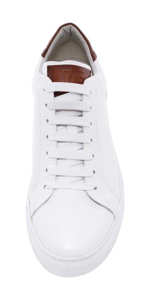 J75 Men's Blake-Low Leather Low Top Sneaker | Lightweight Comfortable & Durable | Lace Up Classic Casual Trainers|White Pebble Size 12
