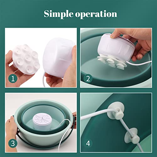 Leadmall Mini Foldable Washing Machine, Portable Laundry Tub USB Powered Ul-trasonic Turbine Washer by for Socks Underwear, Automatic Folding Clothes Washer Tub