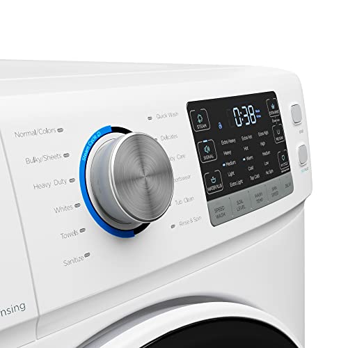 KoolMore FLW-5CWH 27" Front Load X-Large 4.5 Cu. Ft Machine with Quiet Inverter Motor, Steam and Water Plus Functions, 20-Minute Quick, 12 Washing Cycles [120V], White