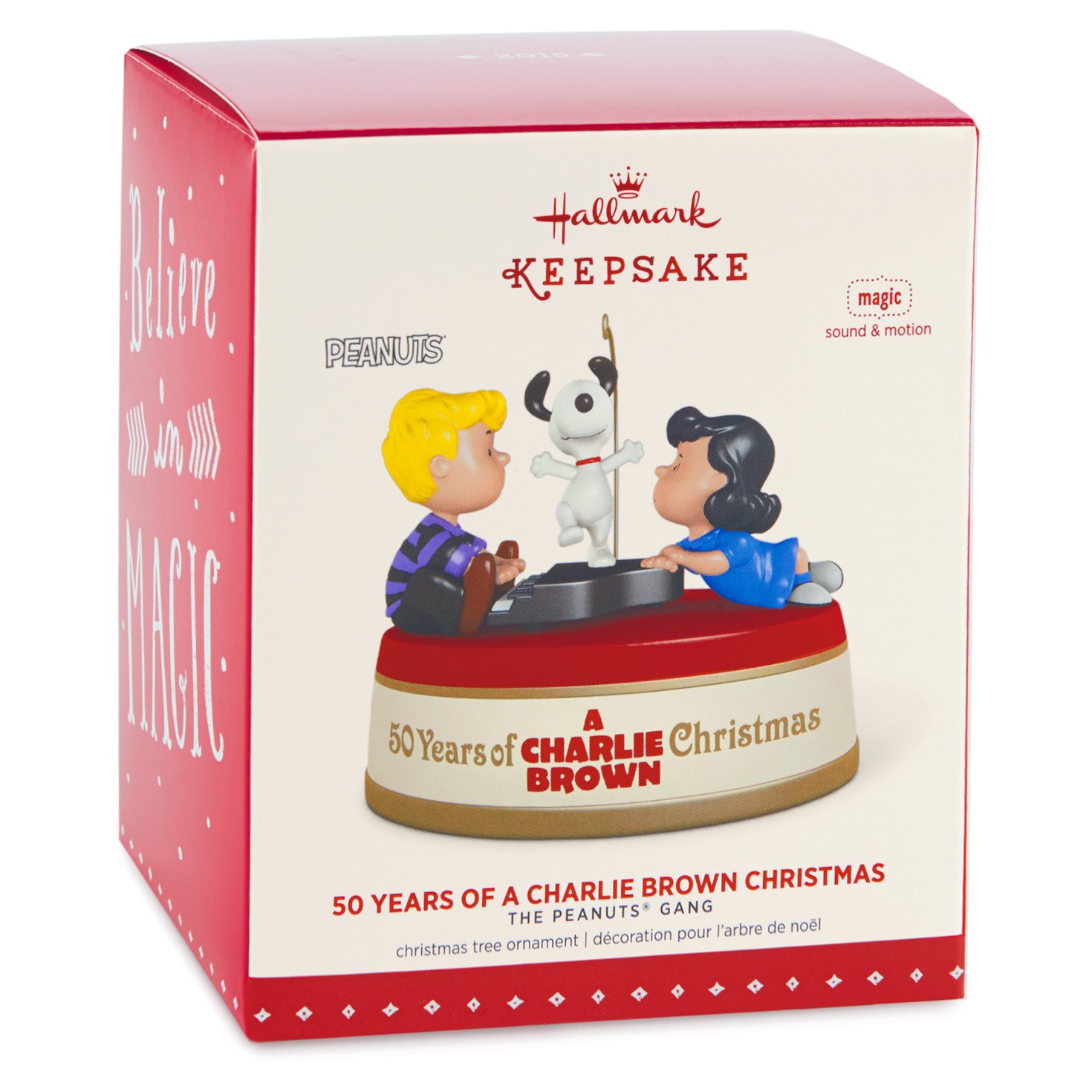 Hallmark Keepsake Ornament Peanuts 50 Years of A Charlie Brown Christmas with Sound and Motion