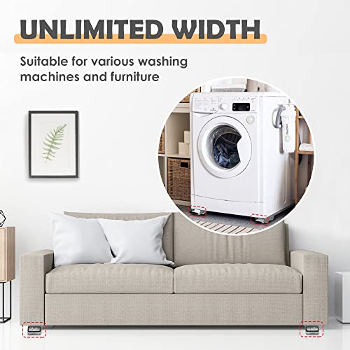 KELIXU Appliance Rollers Heavy Duty Furniture Dolly Mobile Roller, Washing Machine Stand with Wheels Mobile Base for Refrigerators, Dryers, Washing Machines, Support 660 LB, Gray
