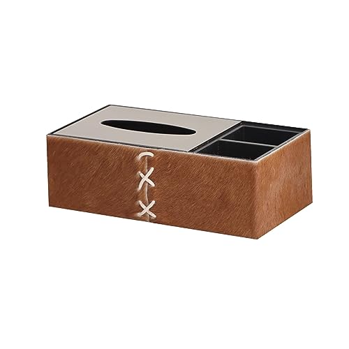 Stylish Tissue Box Toilet Paper Box Cover Rectangular Tissue Holder and Multifunctional Tissue Box for Bathroom Dressers Office Home Decor Modern Tissue Box (Color : Brown, Size : B)