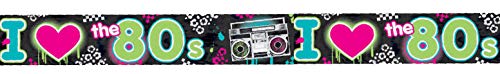 Amscan 80's Party Foil Banner, 25', Black