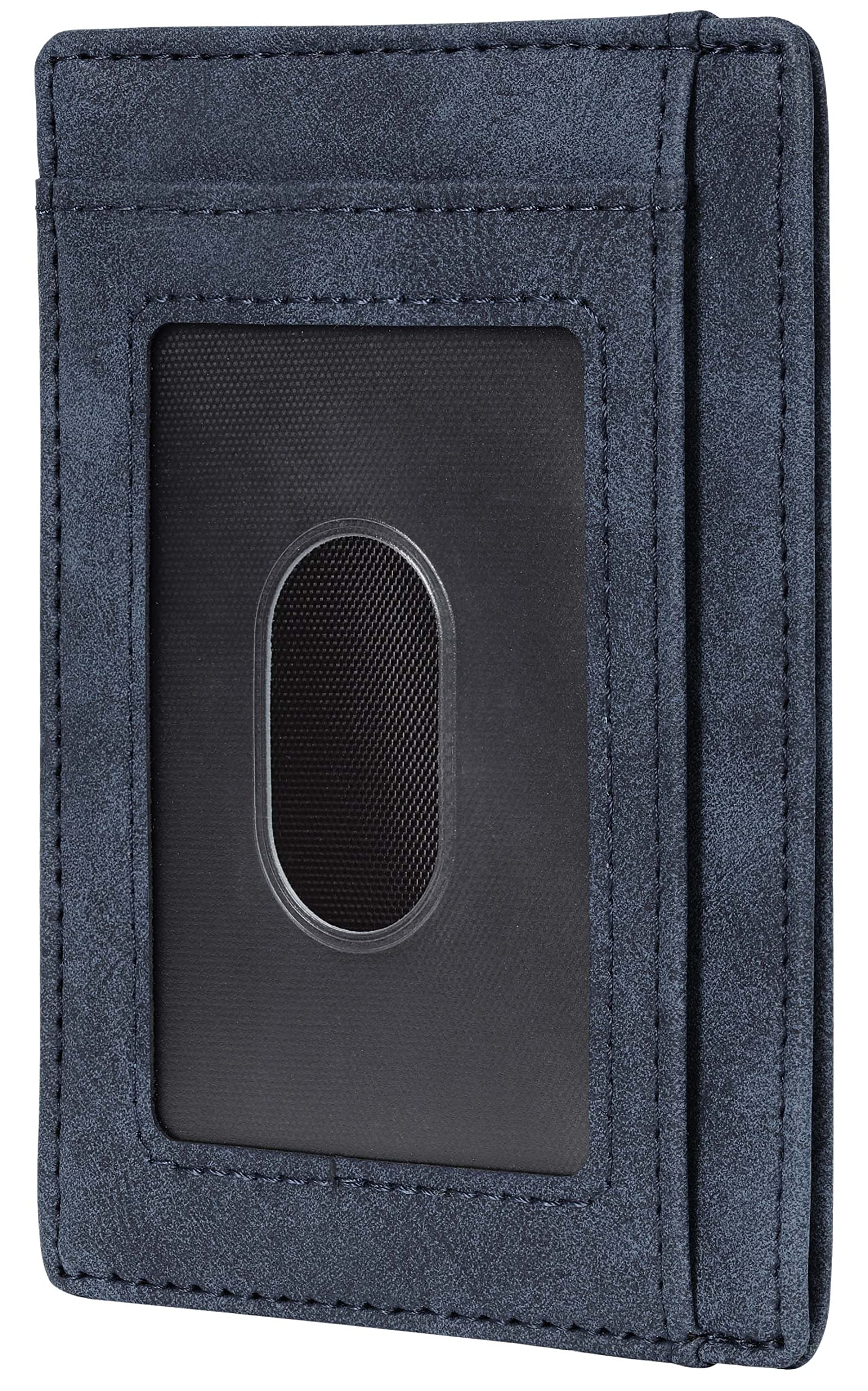 Travelambo Slim Wallet Front Pocket Minimalist Leather RFID Blocking Medium Size