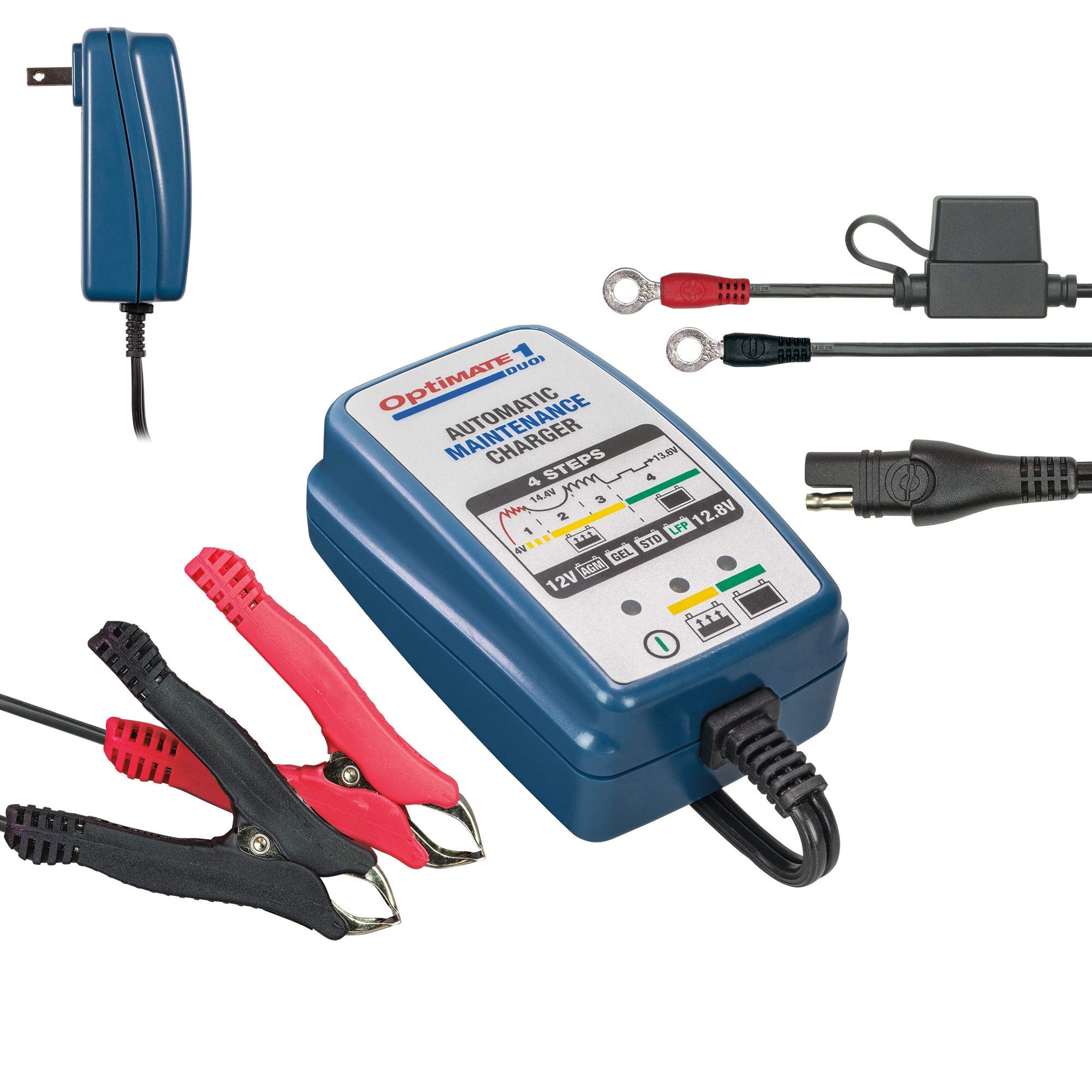 Tecmate TecMate Optimate 1 Duo, TM-409, 4-Step 12V / 12.8V 0.6A Battery Charger & maintainer