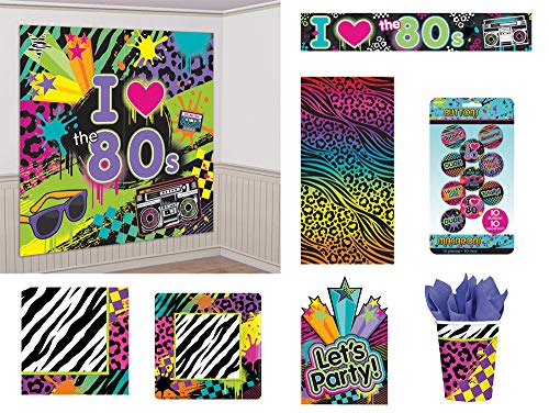 Amscan 80's Party Foil Banner, 25', Black