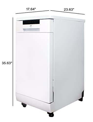 SPT SD-9263WB 18″ Wide Portable Dishwasher with ENERGY STAR, 6 Wash Programs, 8 Place Settings and Stainless Steel Tub – White